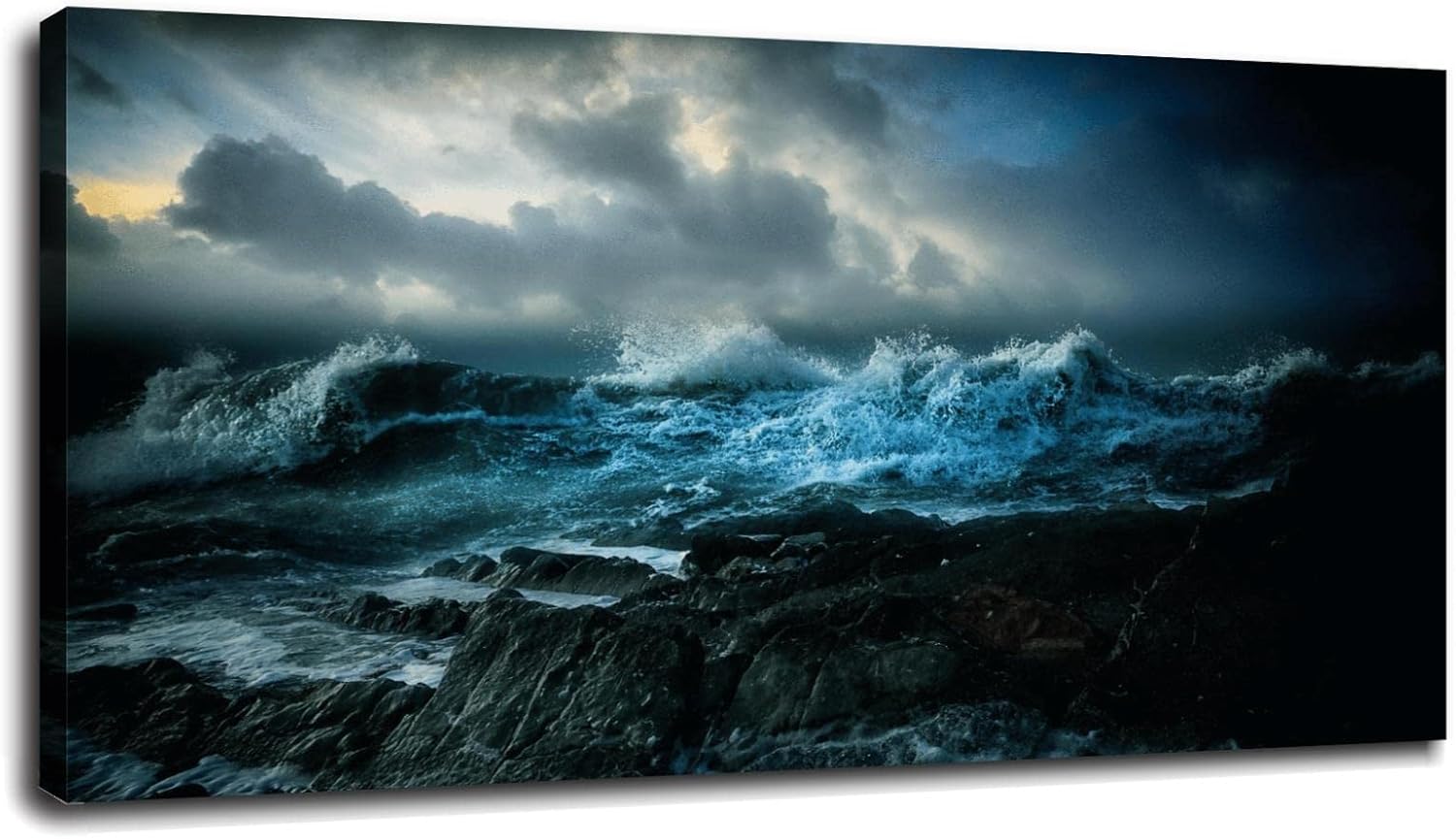 Amazon.com: SSDDKL Framed Print Canvas Prints Wicked Storm At Sea ...