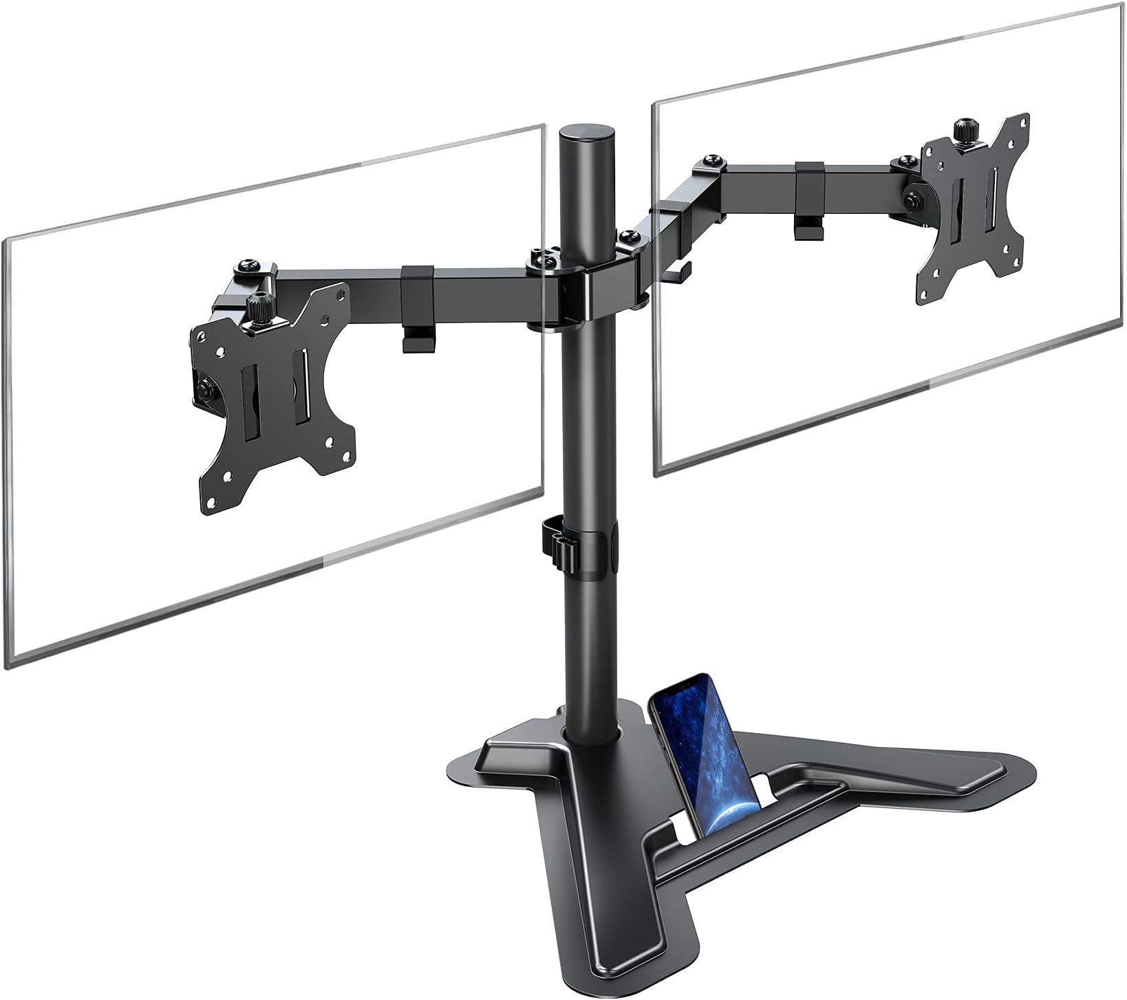 Amazon.com: Amer Dual LED LCD Monitor Free-Standing Desk Stand for 2 ...
