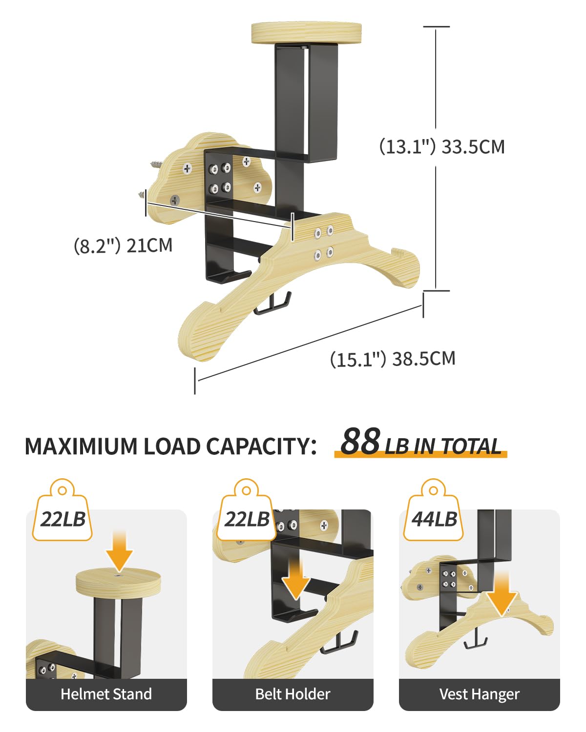 Snapklik.com : Tactical Gear Wall Mount,Wood Motorcycle Jacket Hanger ...