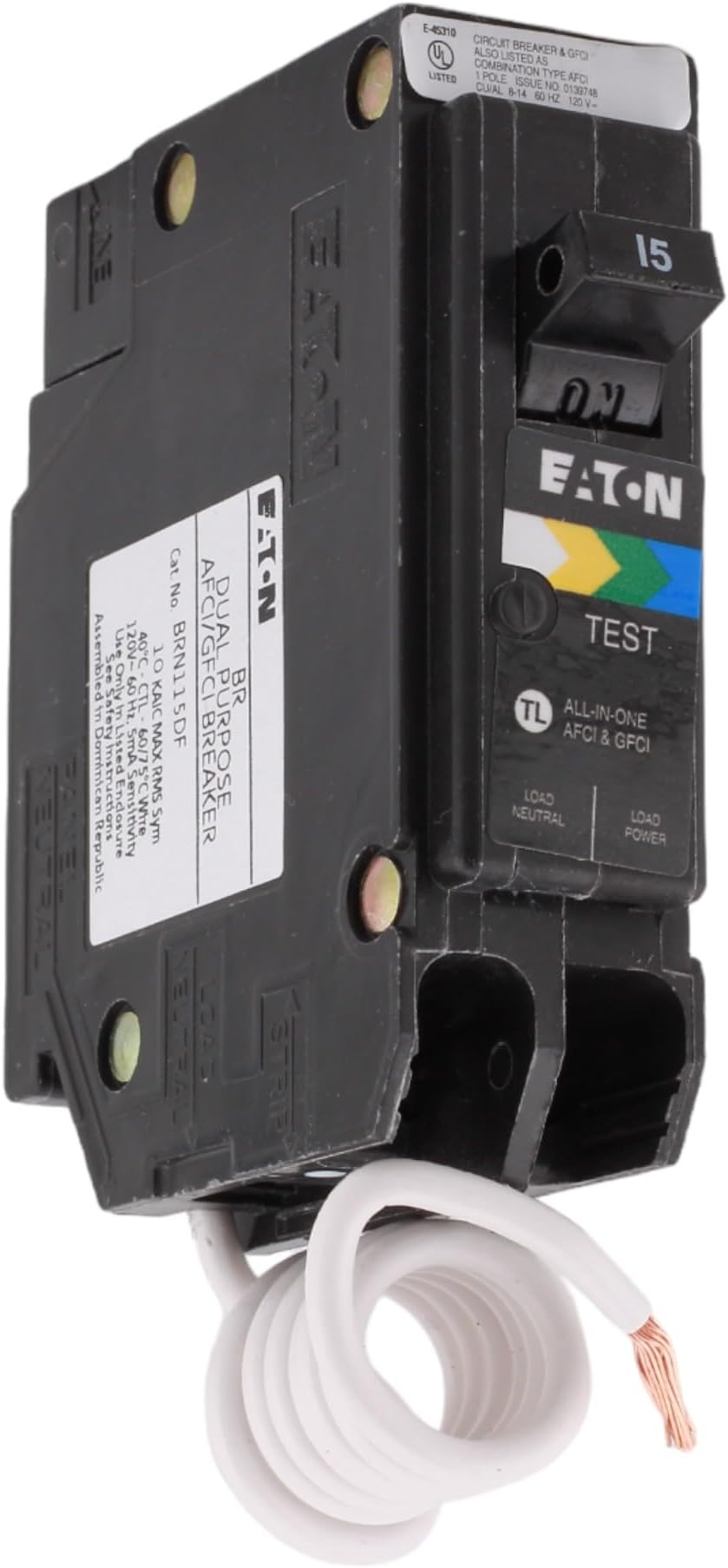Cutler-Hammer BRP115AF Eaton 15 amps Combination AFCI Single Pole ...