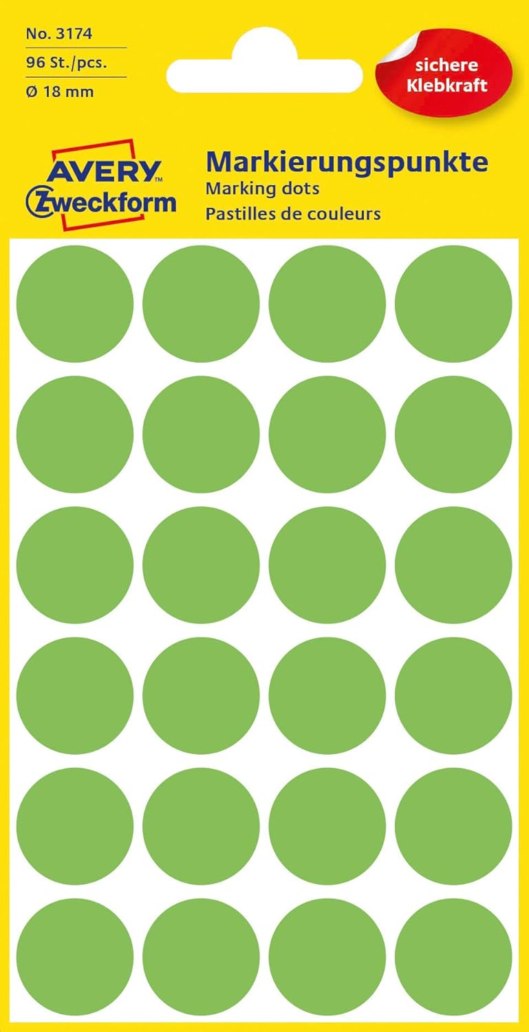 Lime Green Dots Stickers 18mm : Amazon.ca: Office Products