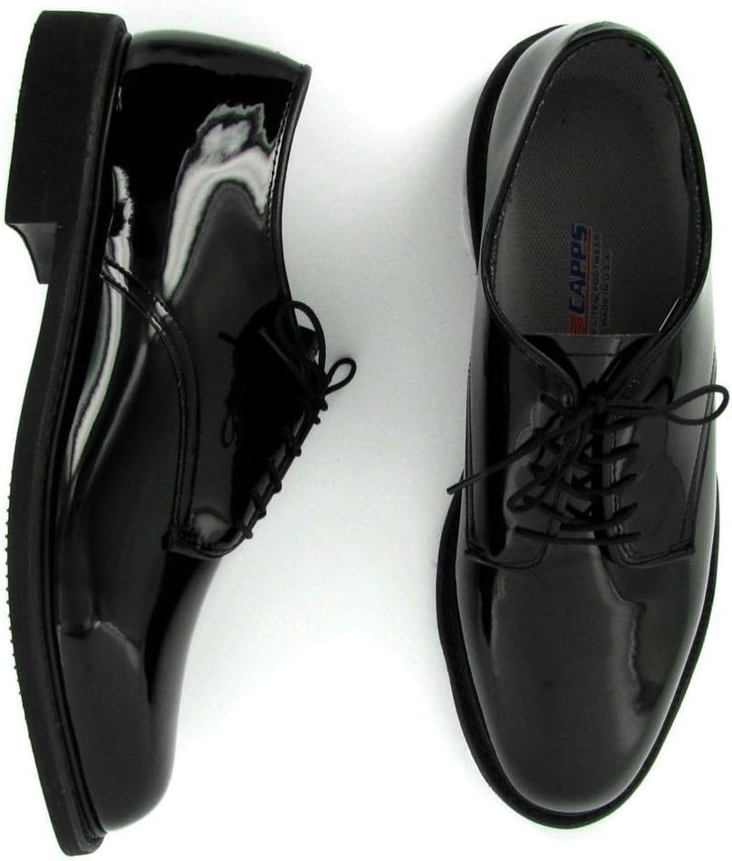 Amazon.com | Capps Airlite Men's Colonel Uniform Shoes, Black Shiny, 19 ...