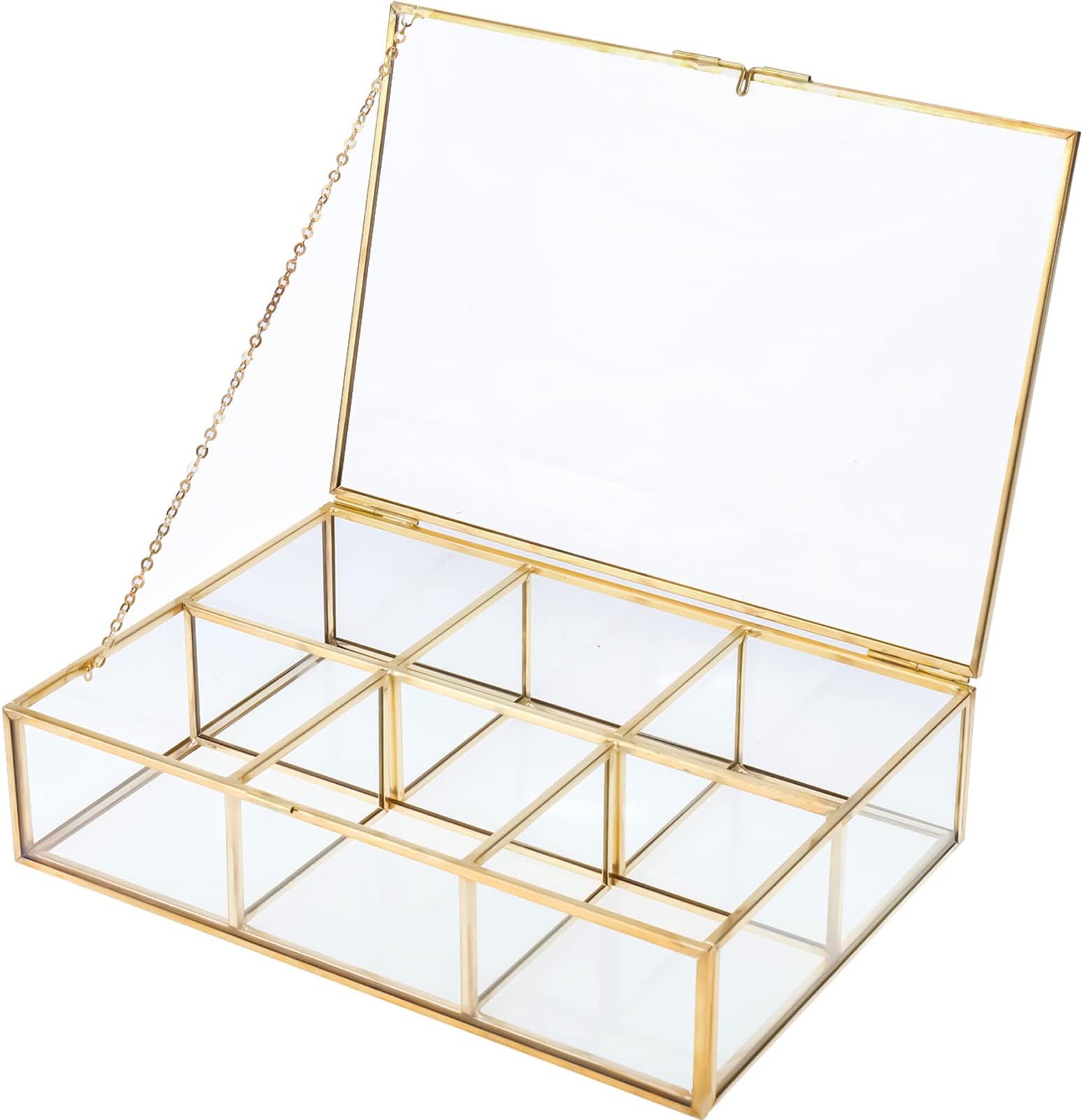 Clear Glass Jewelry Box with Removable Velvet Tray - Jewelry Case with ...