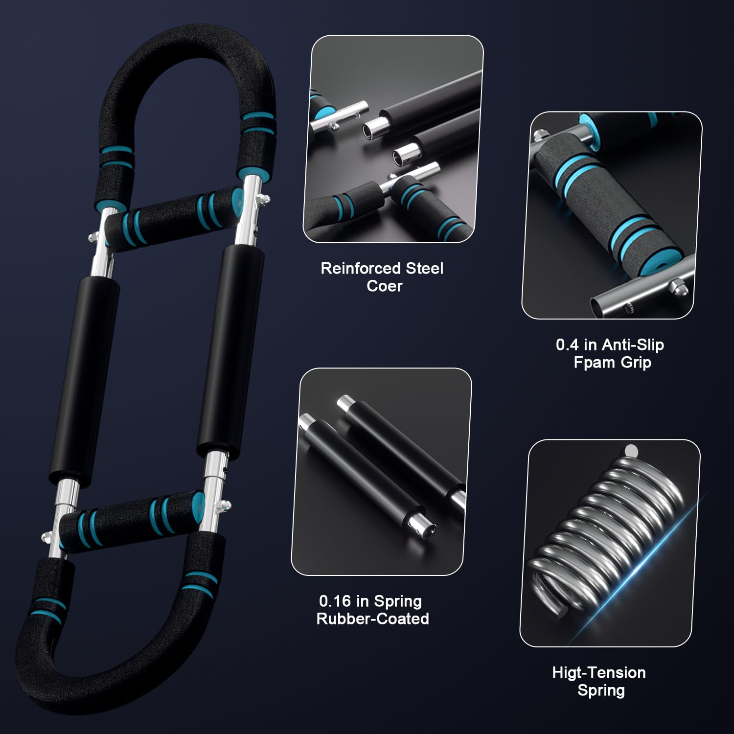 Snapklik.com : Arm Exerciser, Adjustable Spring Workout Bar, Forearm ...