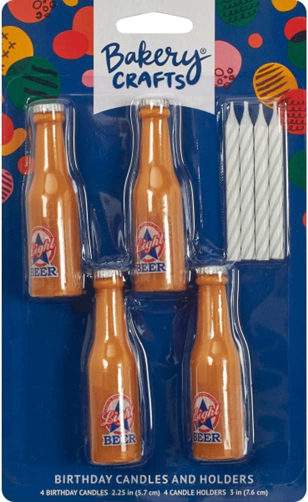 Amazon.com: Culpitt Light Beer Birthday Candles Holders with Candles ...