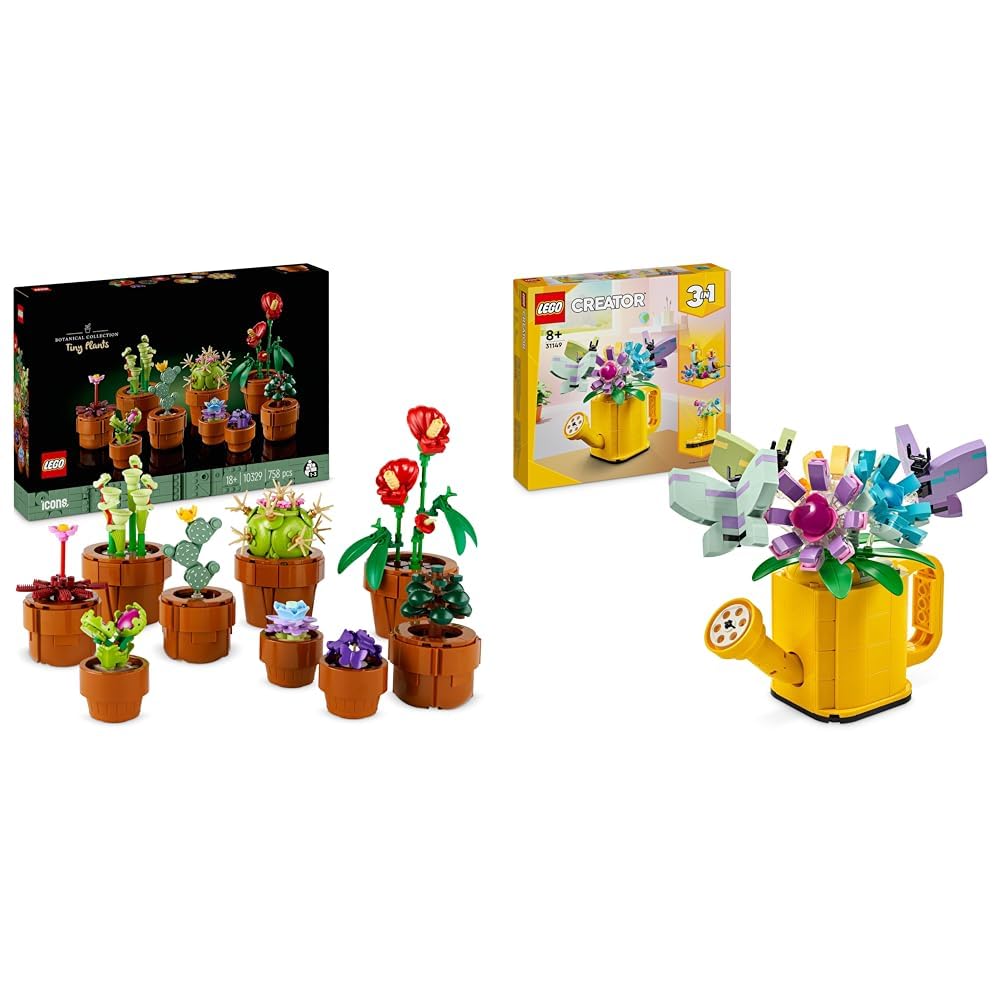 LEGO Icons Mini Pflanzen, 9 künstliche Blumen zum Bauen, Botanical ...