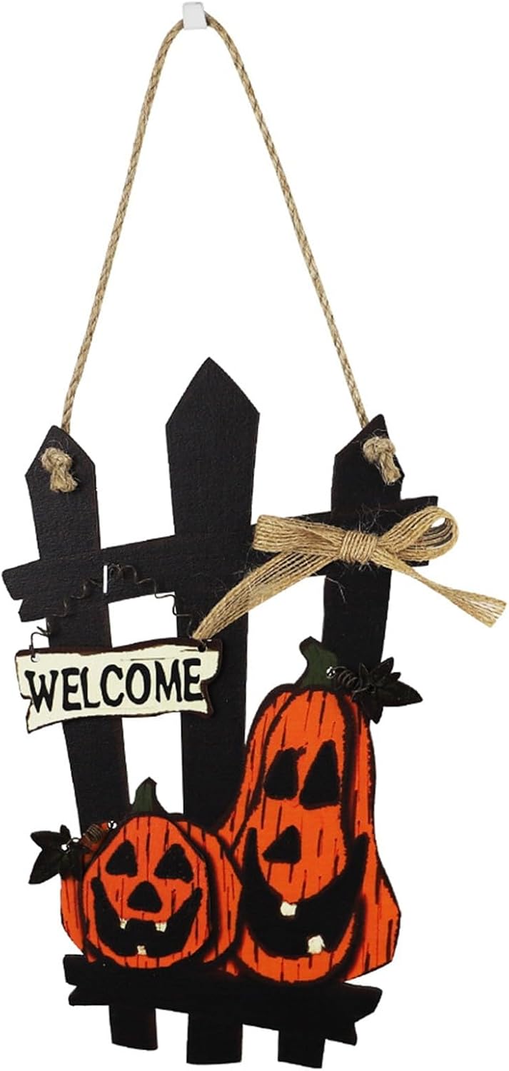 Amazon.com : Welcome Halloween Sign for Front Door, Halloween Wooden ...
