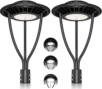 2 Pack LED Post Lights 100W 80W 60W Wattage Adjustable, ETL 5000K Post ...