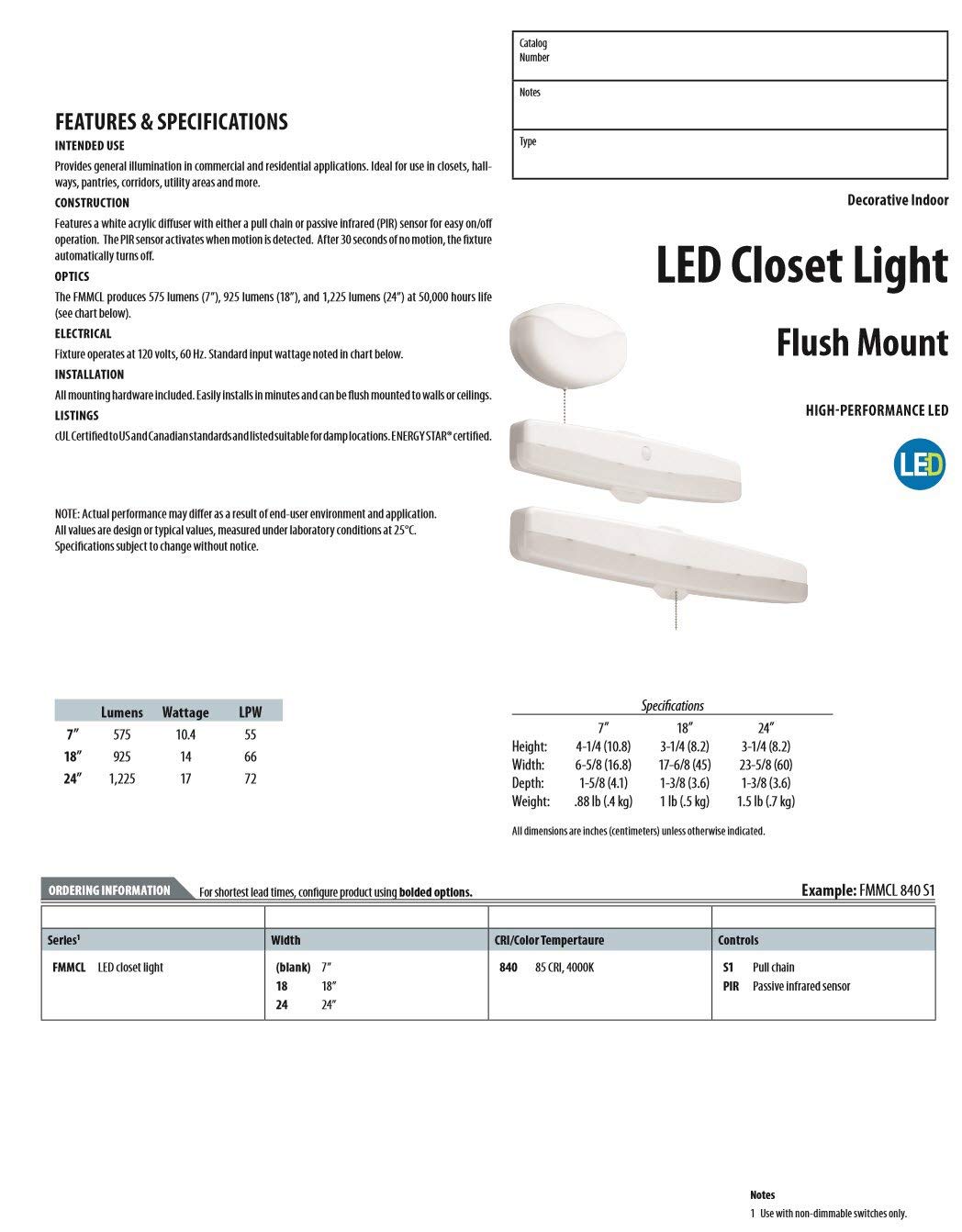 Snapklik.com : Lithonia Lighting 7 Inch Flush Mount LED Ceiling Light