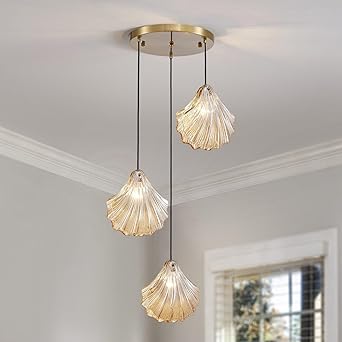 Decorique Home 23007 3-Light Seashell Pendant Chandelier Ocean-Inspired ...