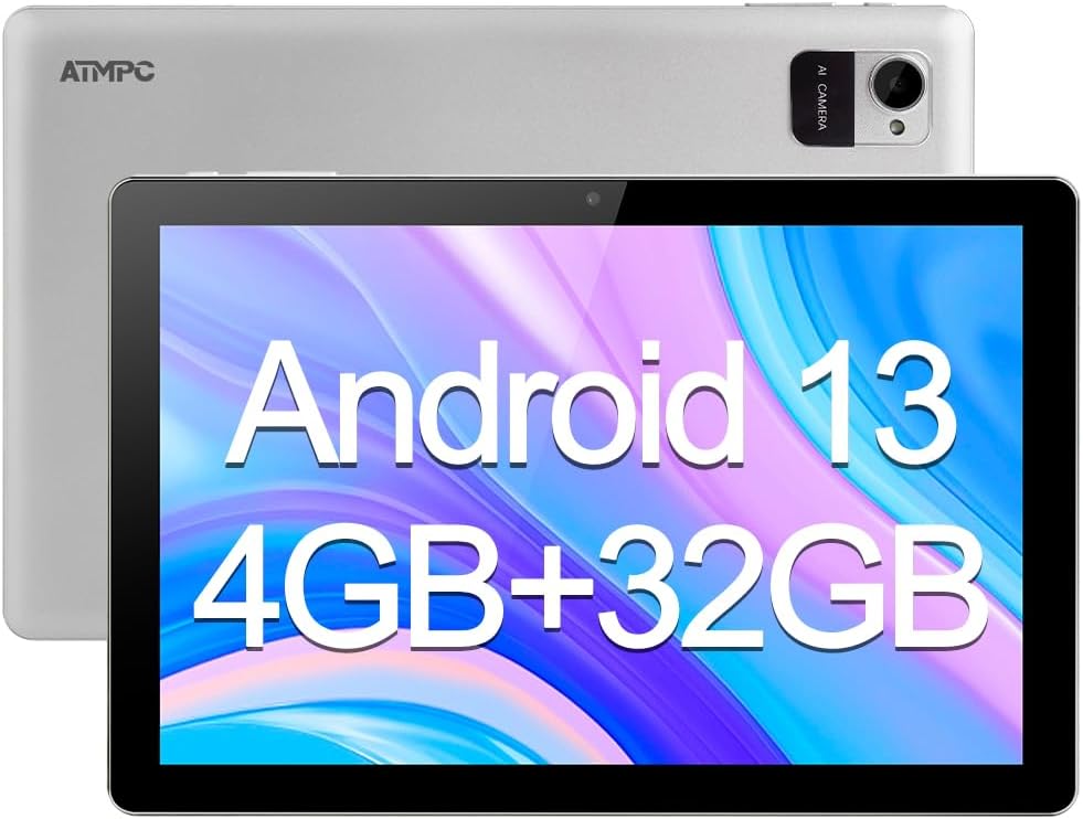 ATMPC Tablet Android de 10 polegadas, tablets, 4 GB (2 + 2) Ram 32 GB ...