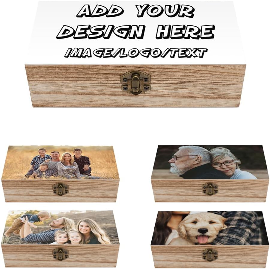 Amazon.com: Custom Wooden Storage Box with Lid and Lock,Add Your Own ...