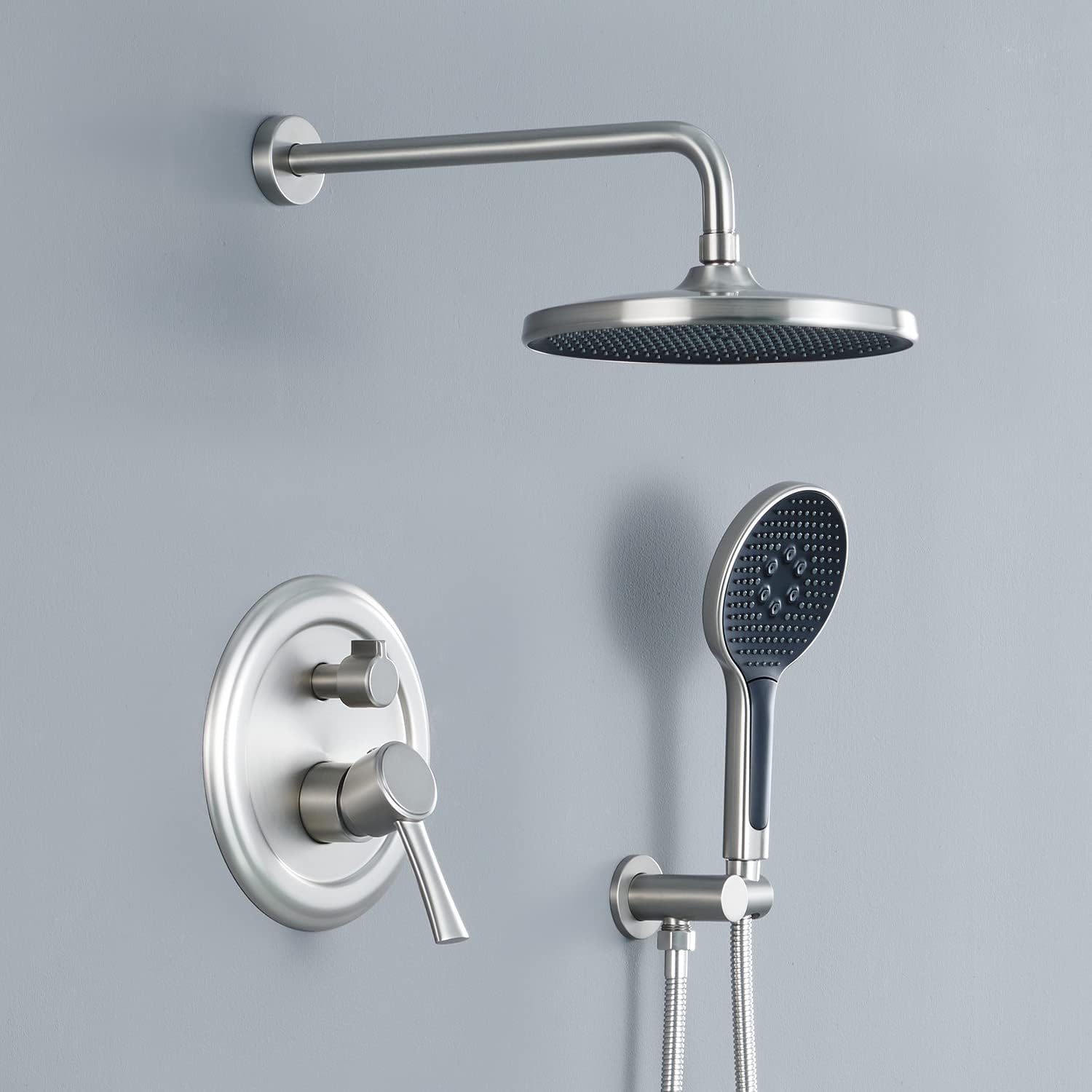 CRW 10 Inches Bathroom Luxury Rain Mixer Shower Combo Set, Wall Mounted ...