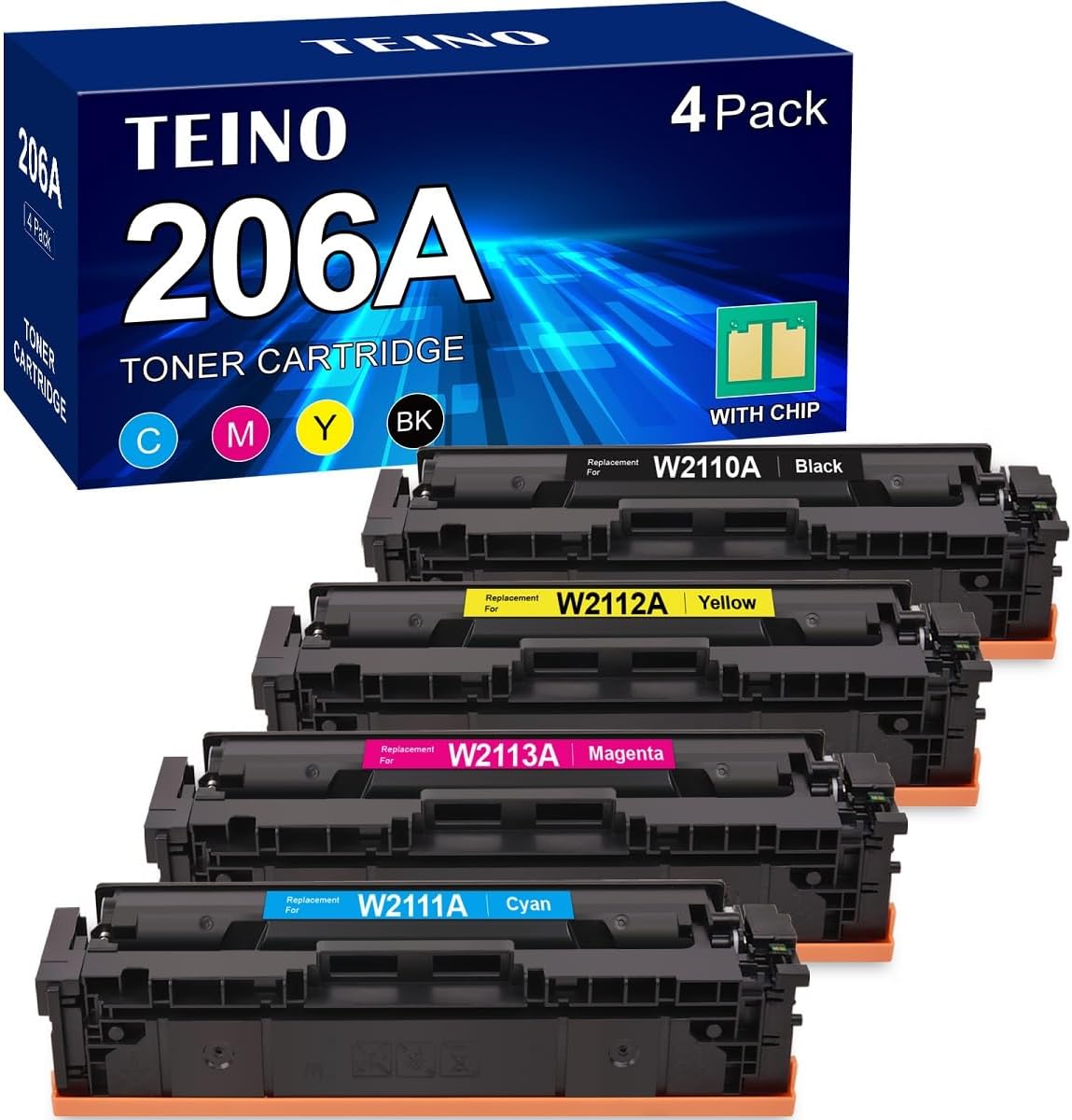 Amazon.com: 206A Toner Cartridges Replace for HP 206A Toner Cartridges 4 Pack Compatible for HP ...
