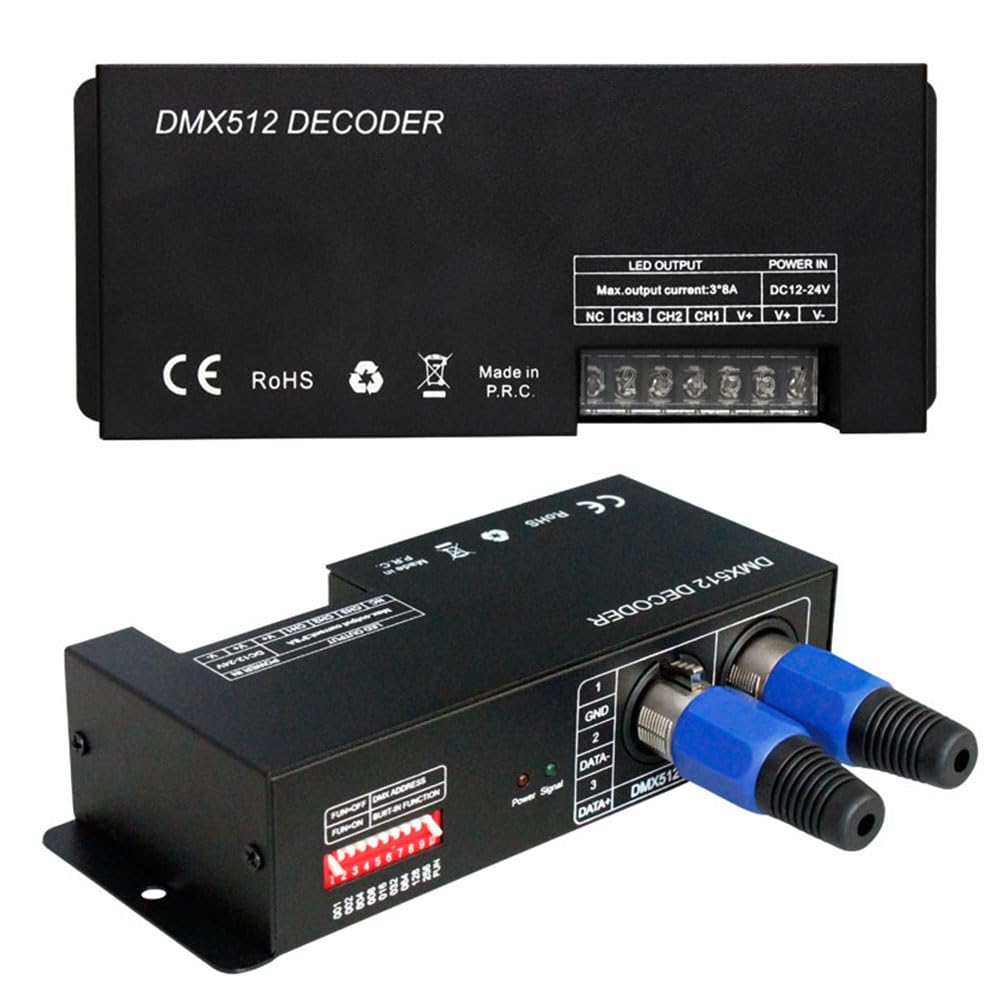Amazon.com: New 8A 3 Channel DMX512 Decoder RGB PWM DMX Dimmer Driver ...