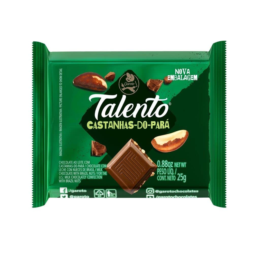 Chocolate Mini Talento Verde Castanha Pará 25Gr C/15un - Garoto ...