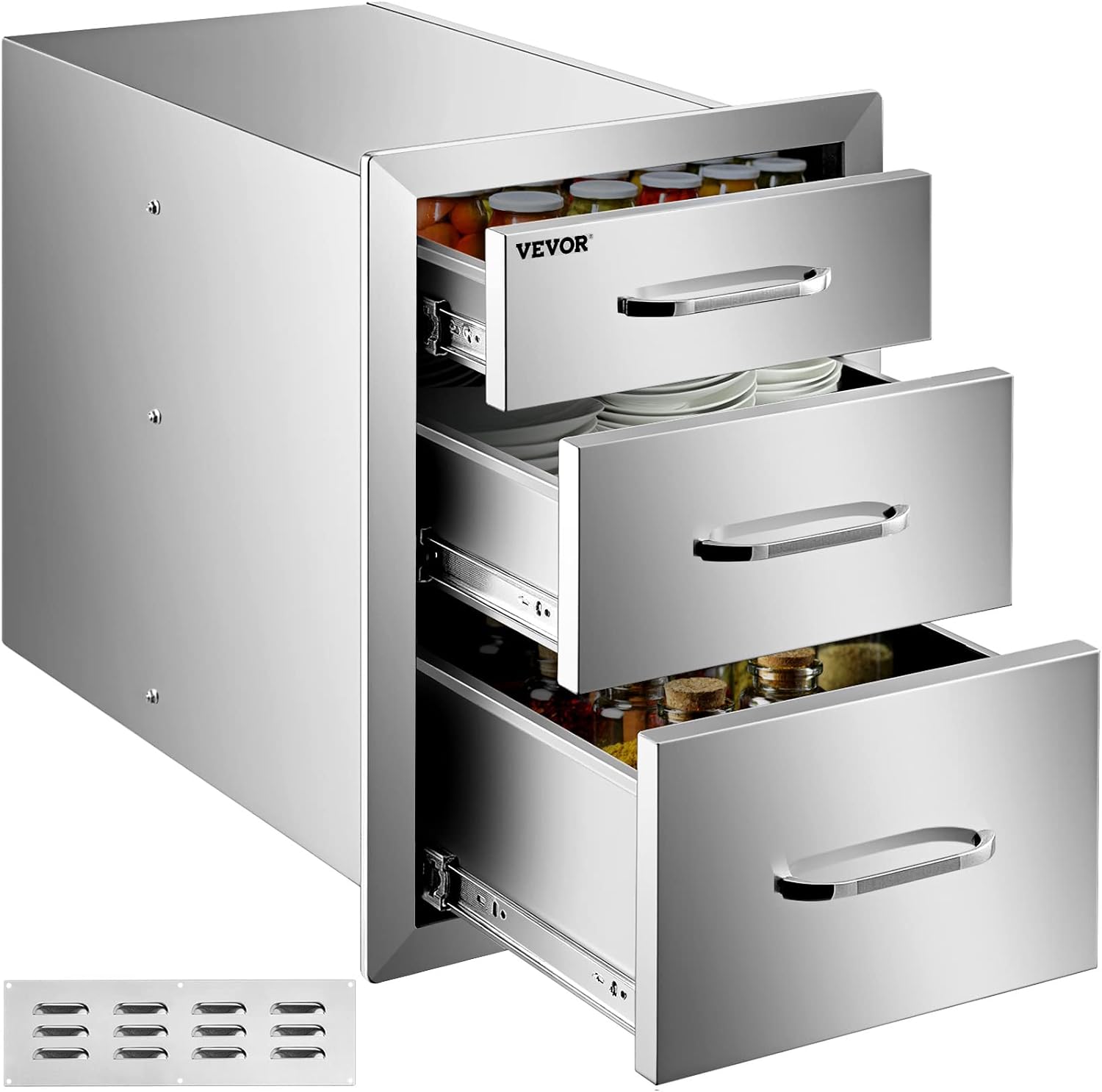 Mophorn 14''x 20.25''Outdoor Kitchen Drawer Stainless Steel BBQ Storage ...
