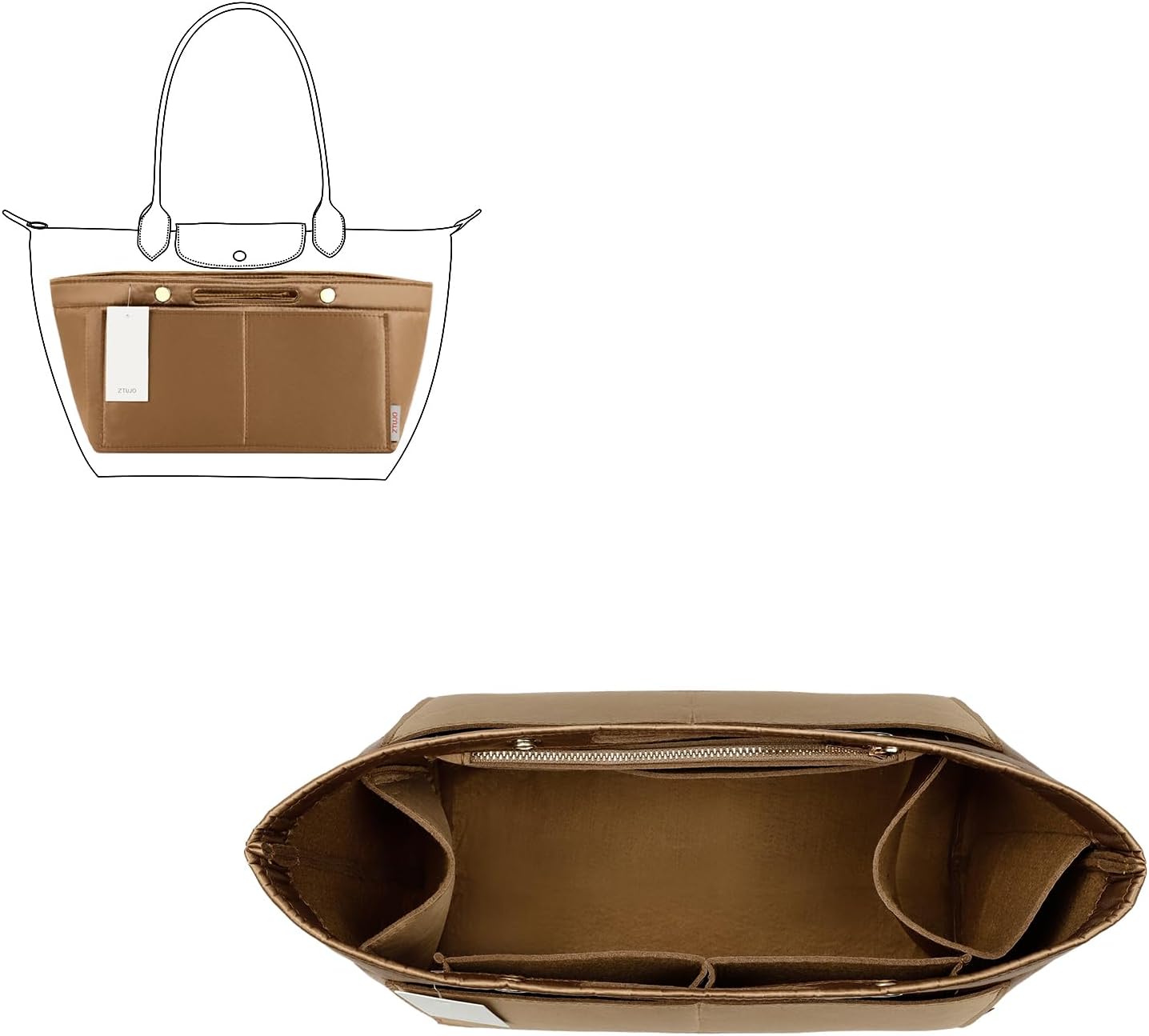 Amazon.com: Vercord Handbag Purse Bag Insert Organizers Extra Thick ...