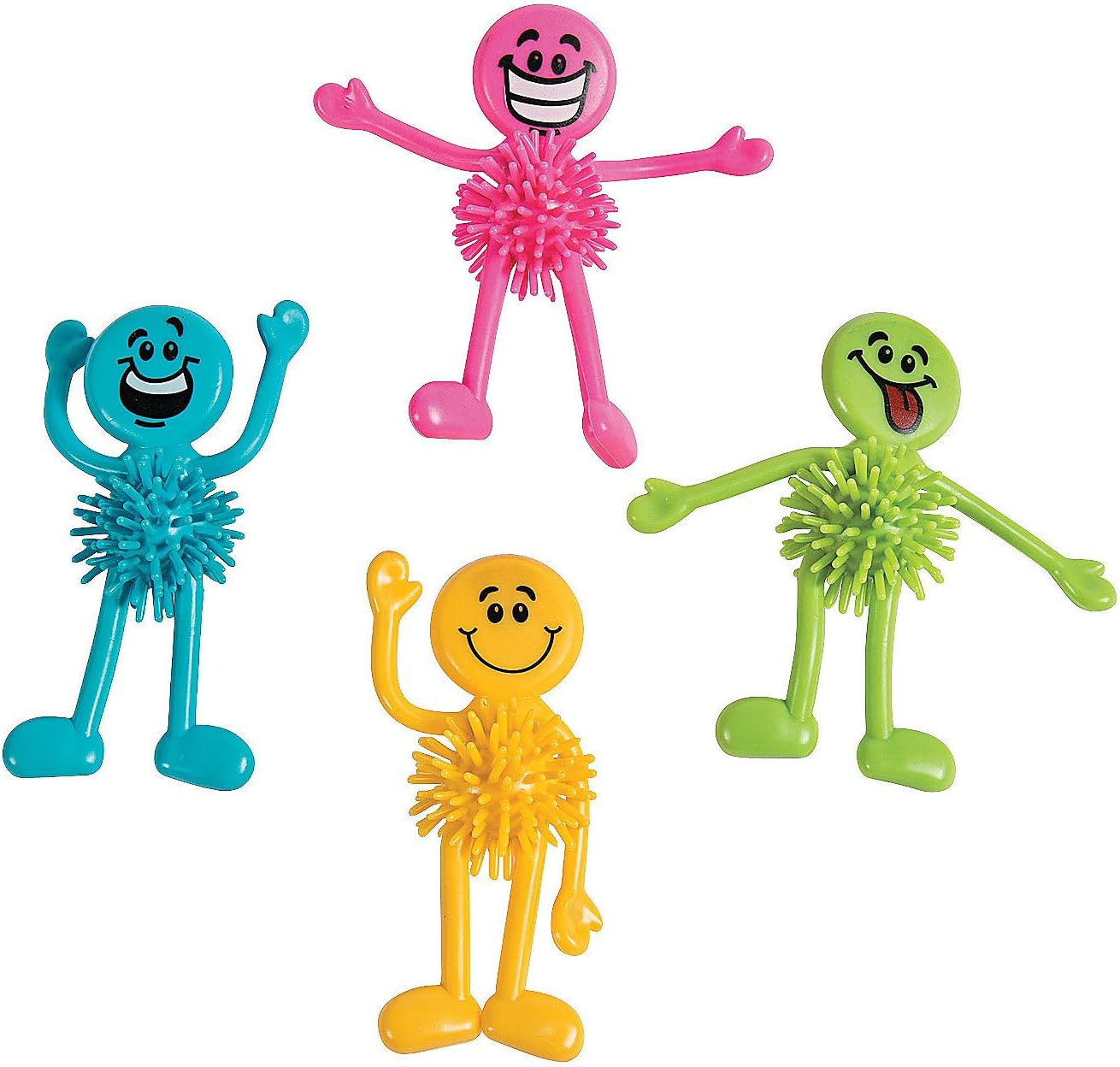 Amazon.com: Fun Express Neon Smile Face Bendable Porcupine Toys - Bulk ...