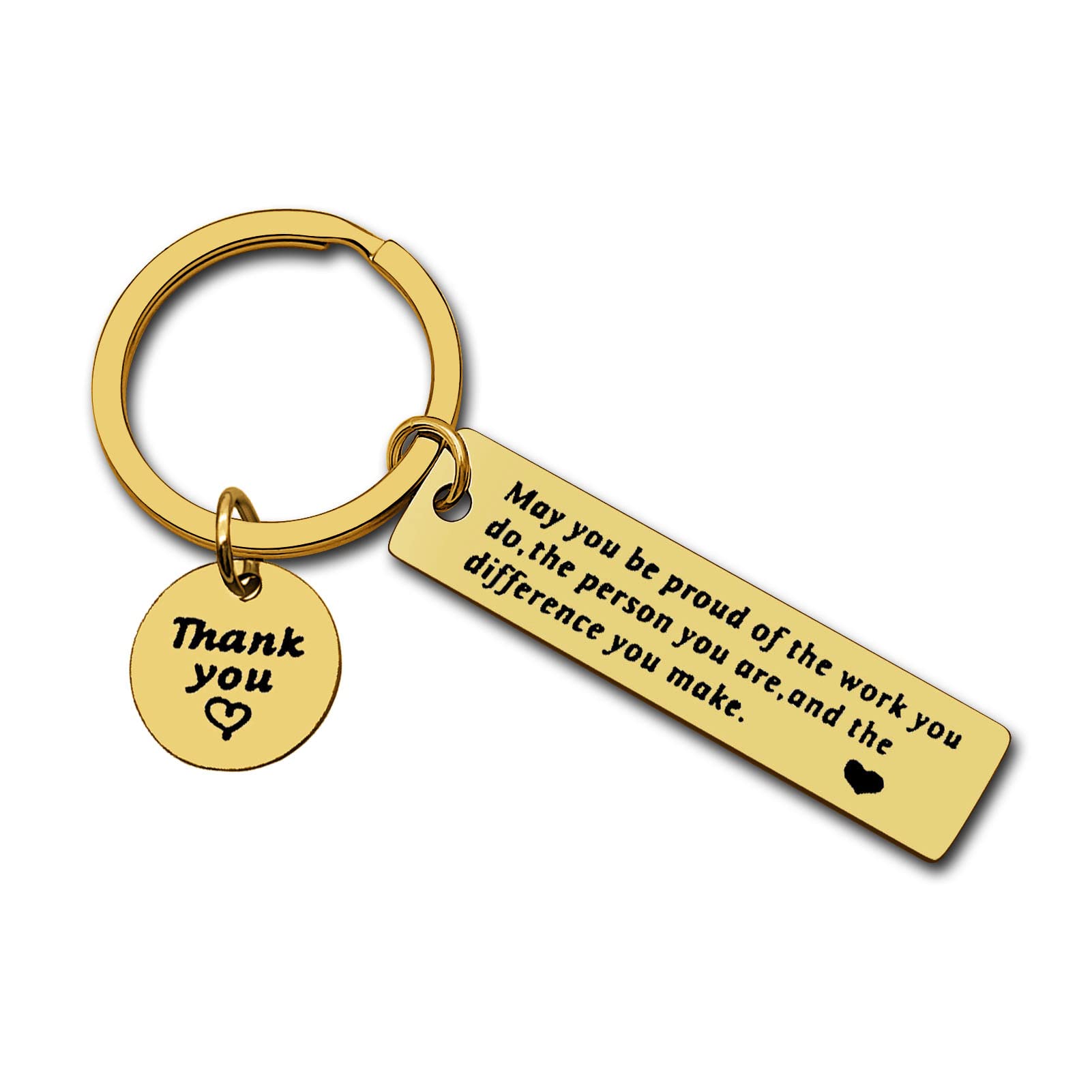 2 x Brand New Thank You Gift Keyring Appreciation Gift Keychain Employ ...