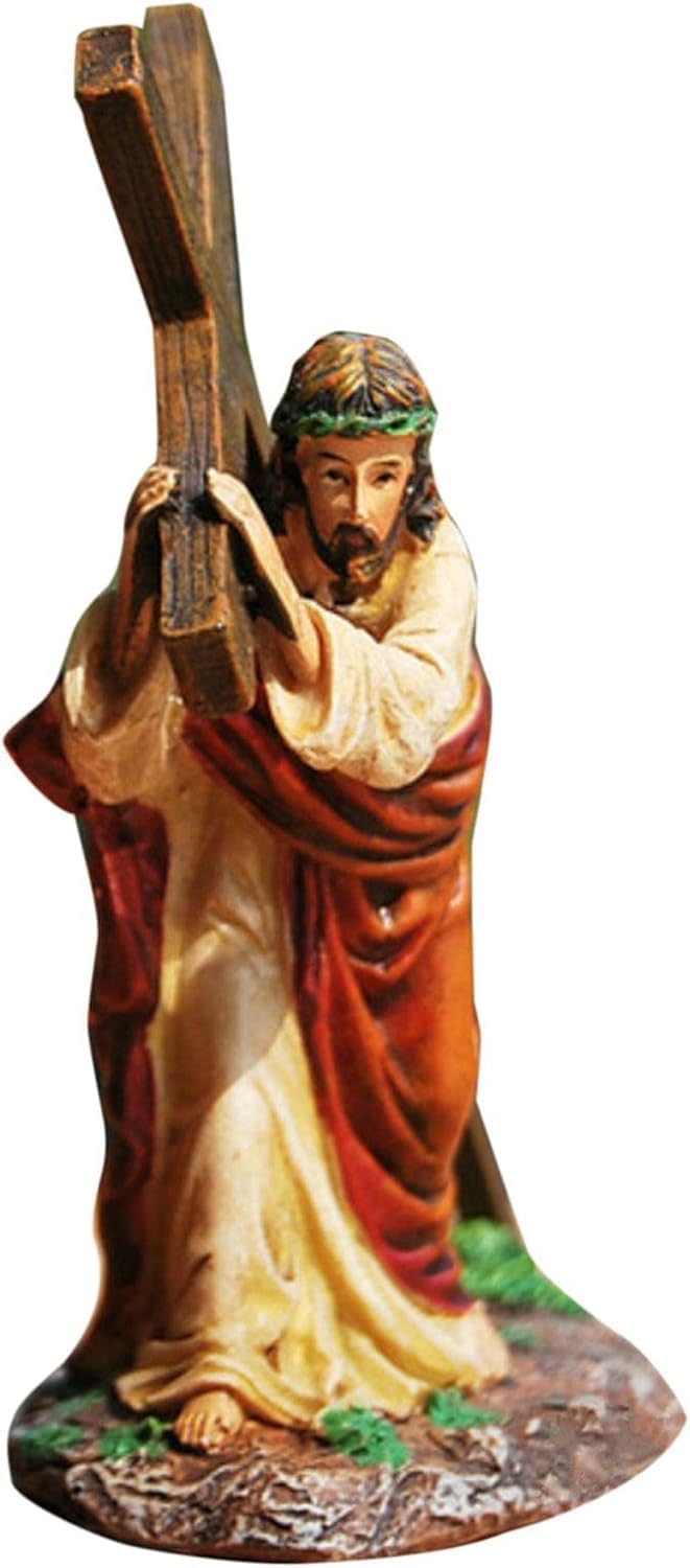 4.7 Inch Small Jesus Cross Statue,Jesus Ornament Church Decorations ...