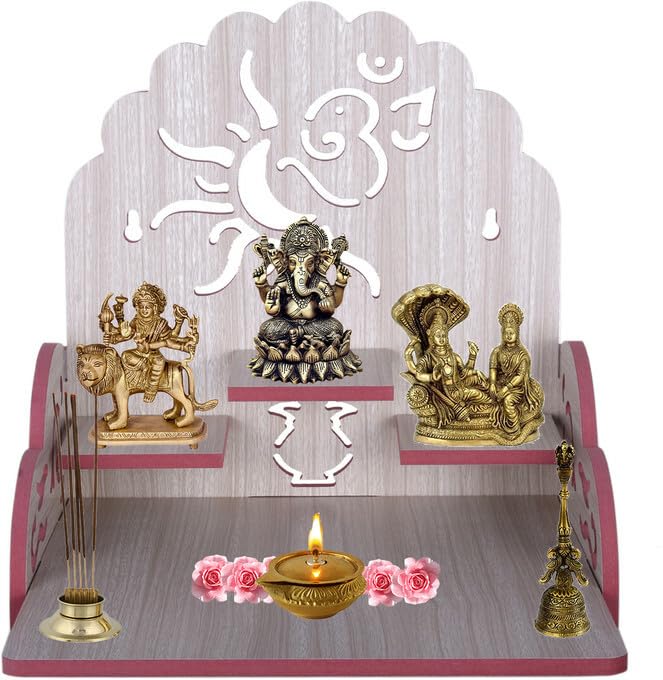 AKAAY Wooden Home Temple, Handcrafted Wooden Home Temple for Daily ...