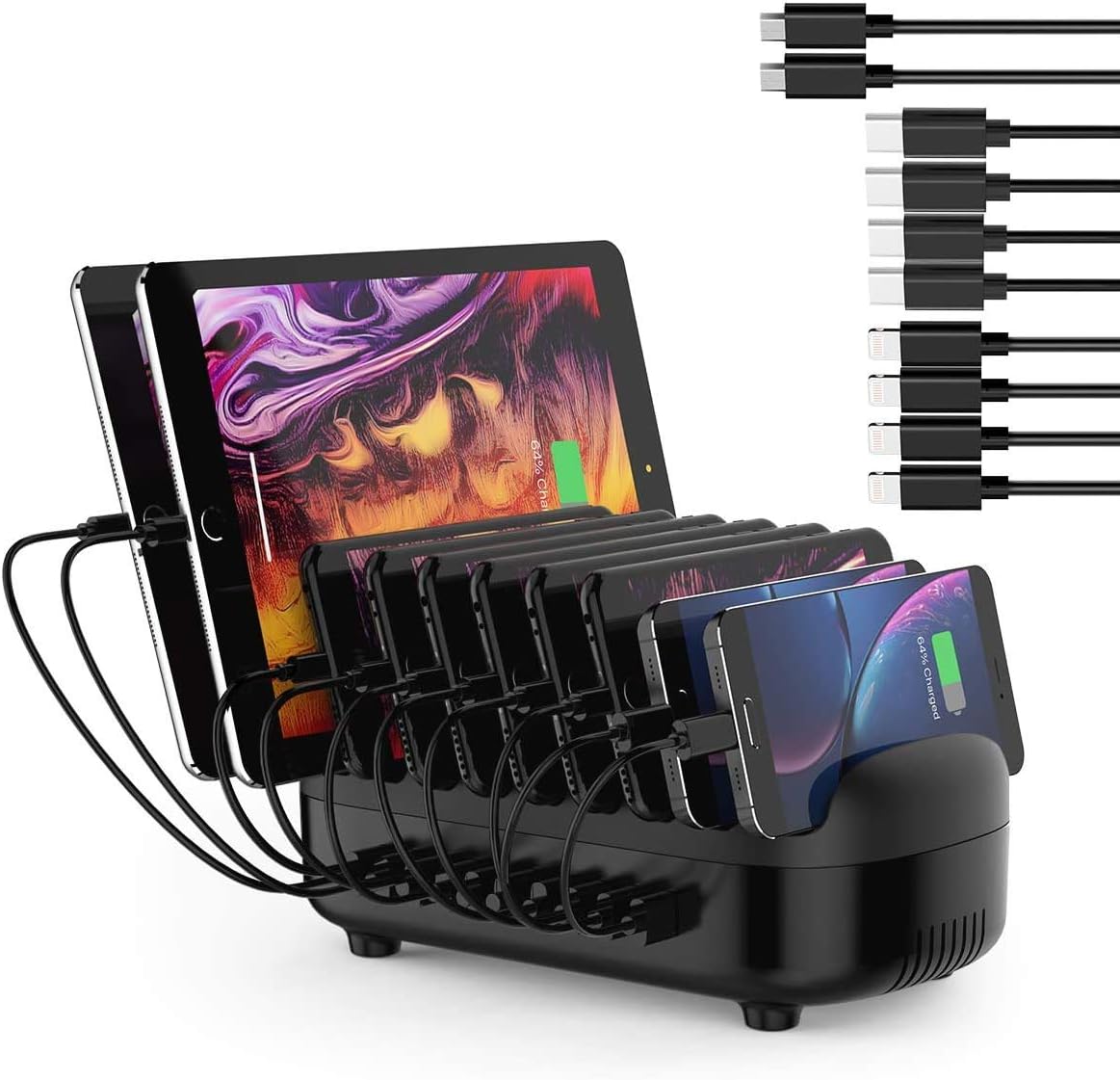 ORICO USB Charging Station Dock 10-Port Fast Charging Dock for Multiple ...