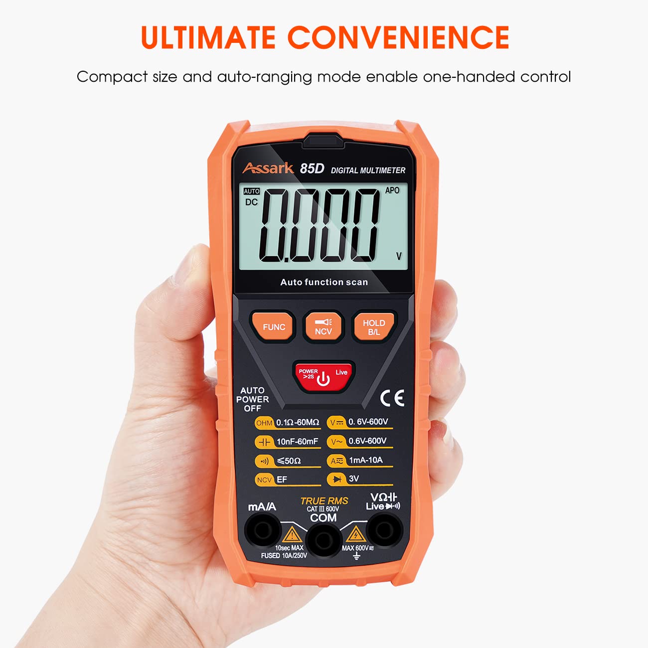 Buy Multimeter, Assark Digital Multimeter, 6000 Counts AC DC Meter ...