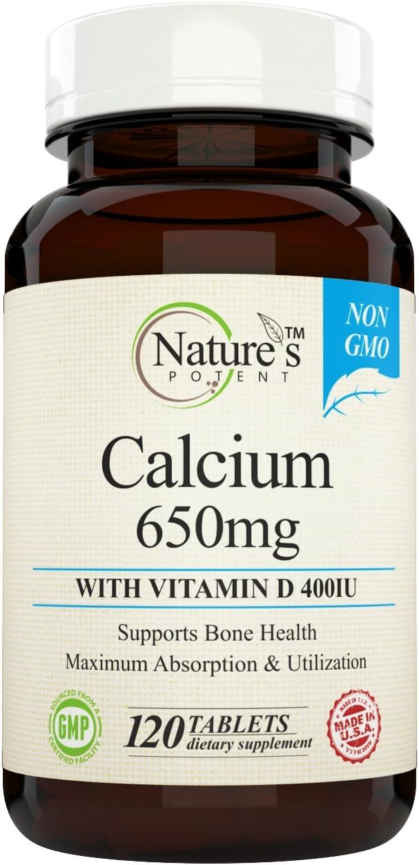 Amazon.com: Nature's Potent - Calcium 650 Mg (Carbonate) Supplement ...