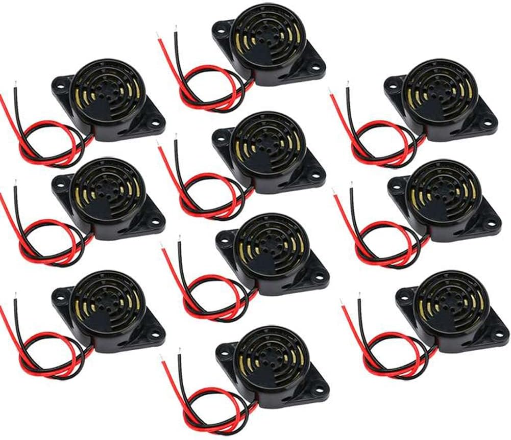 Geekstory Lot de 10 sirènes d'alarme SFM-27 95 dB à décibels CC 3-24 V ...