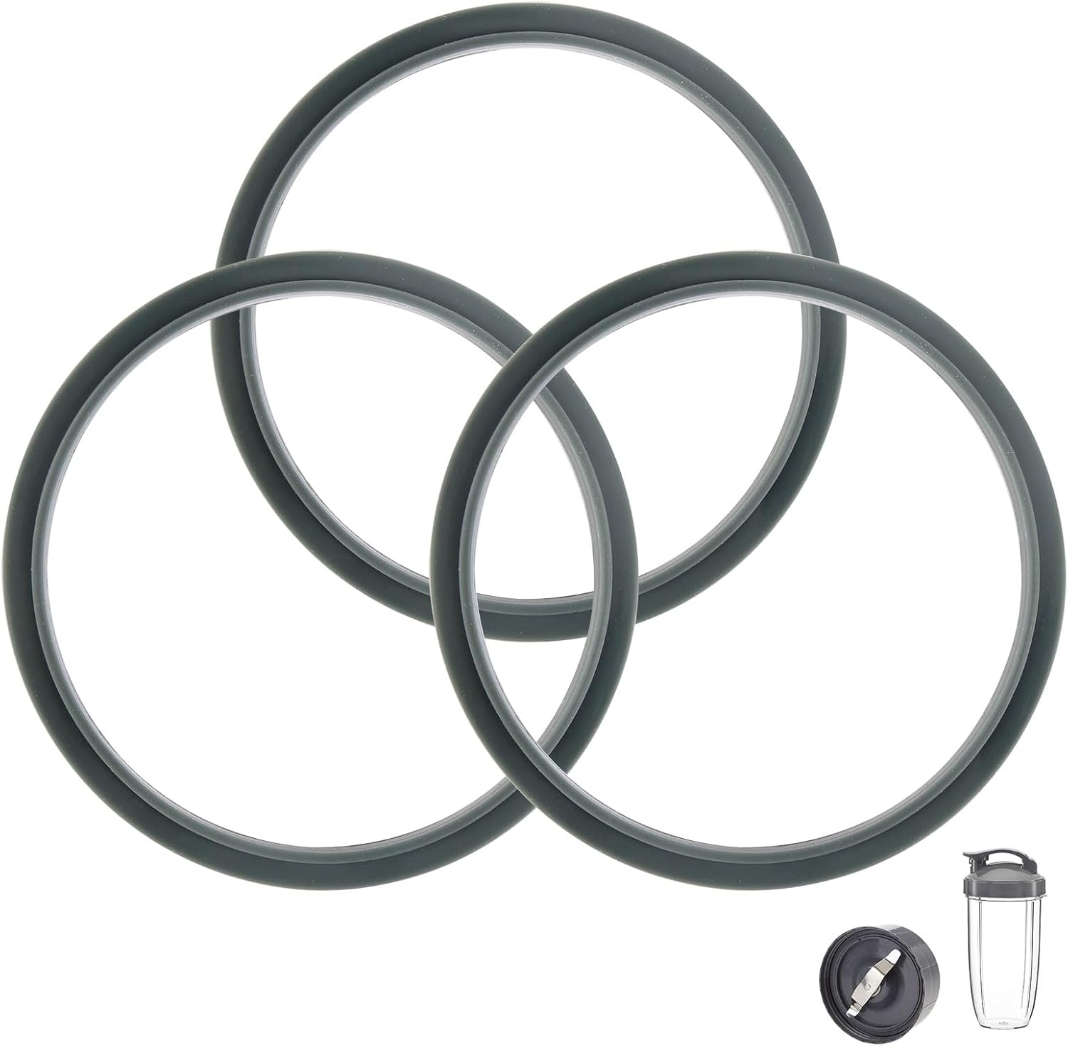 3 Pack Replacement Rubber Seal Rings Gaskets Part, Silicone Nutribullet ...