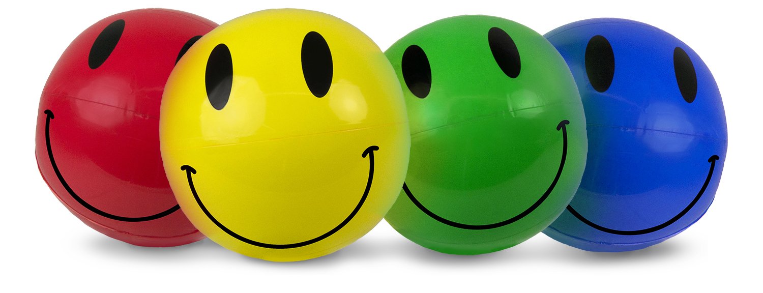 Amazon.com: Poolmaster 16" Smile Play Beach Balls (4 Pack) : Toys & Games
