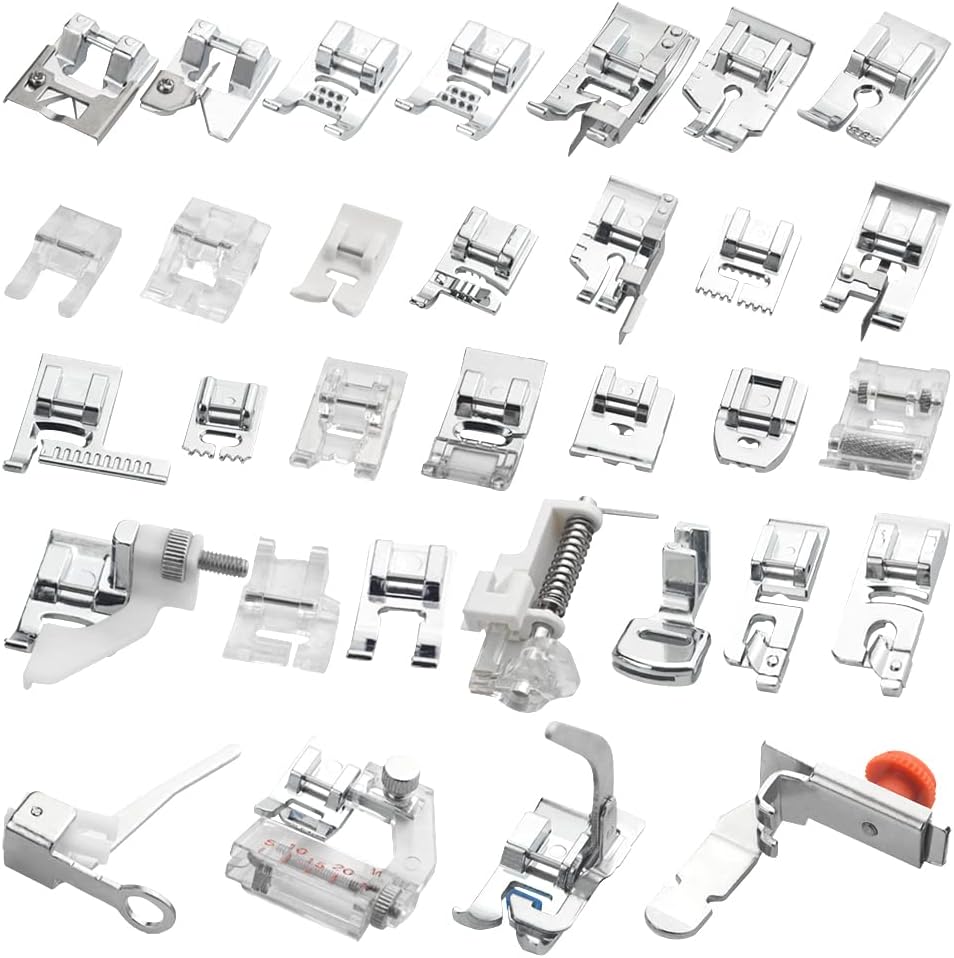 Amazon.com: 32 Pcs Sewing Machine Presser Foot Set, Snap On Sewing Feet ...