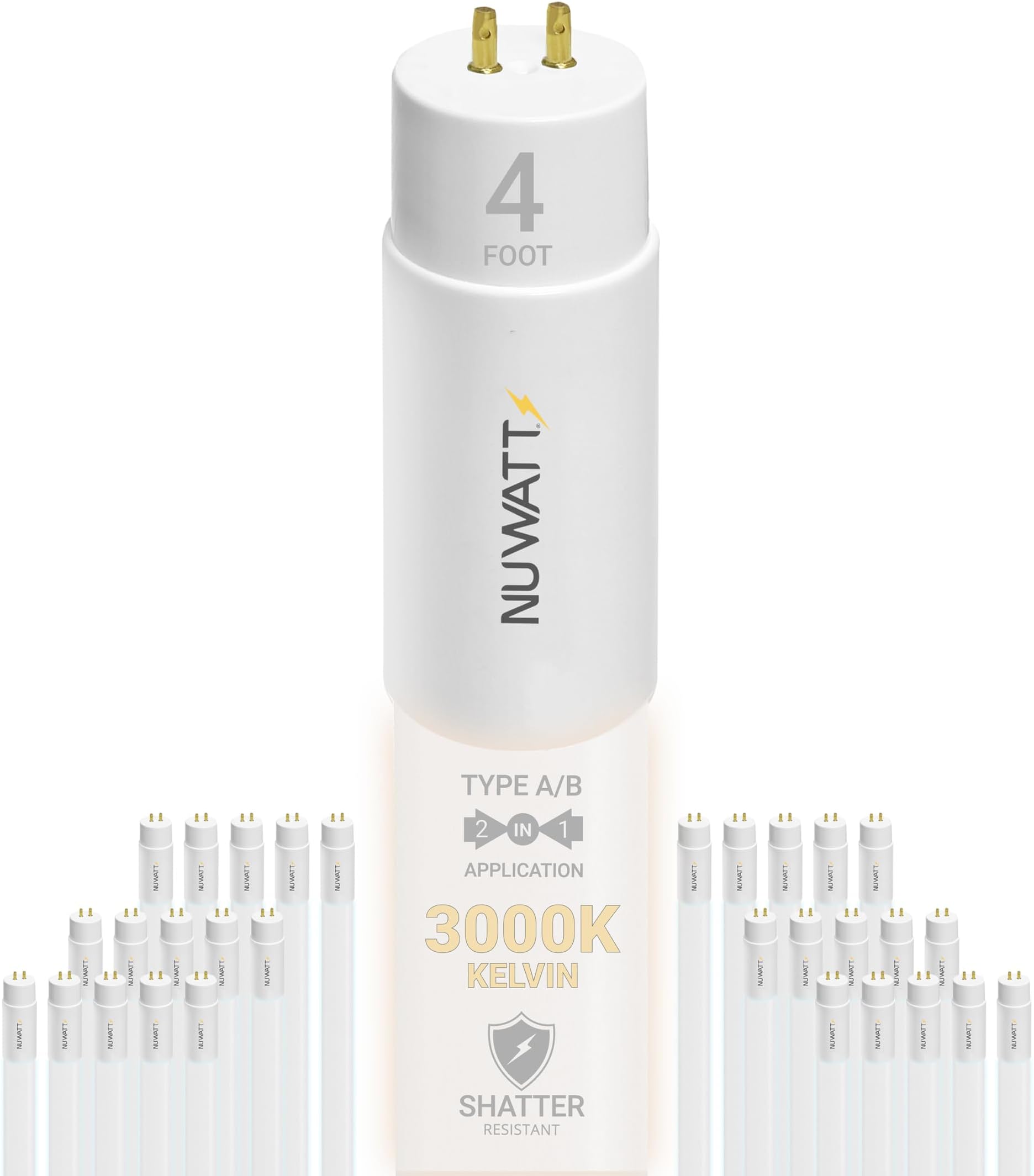 Feit Electric T8 LED Bulbs 4 Foot, 32 Watt Equivalent, Type A Tube ...