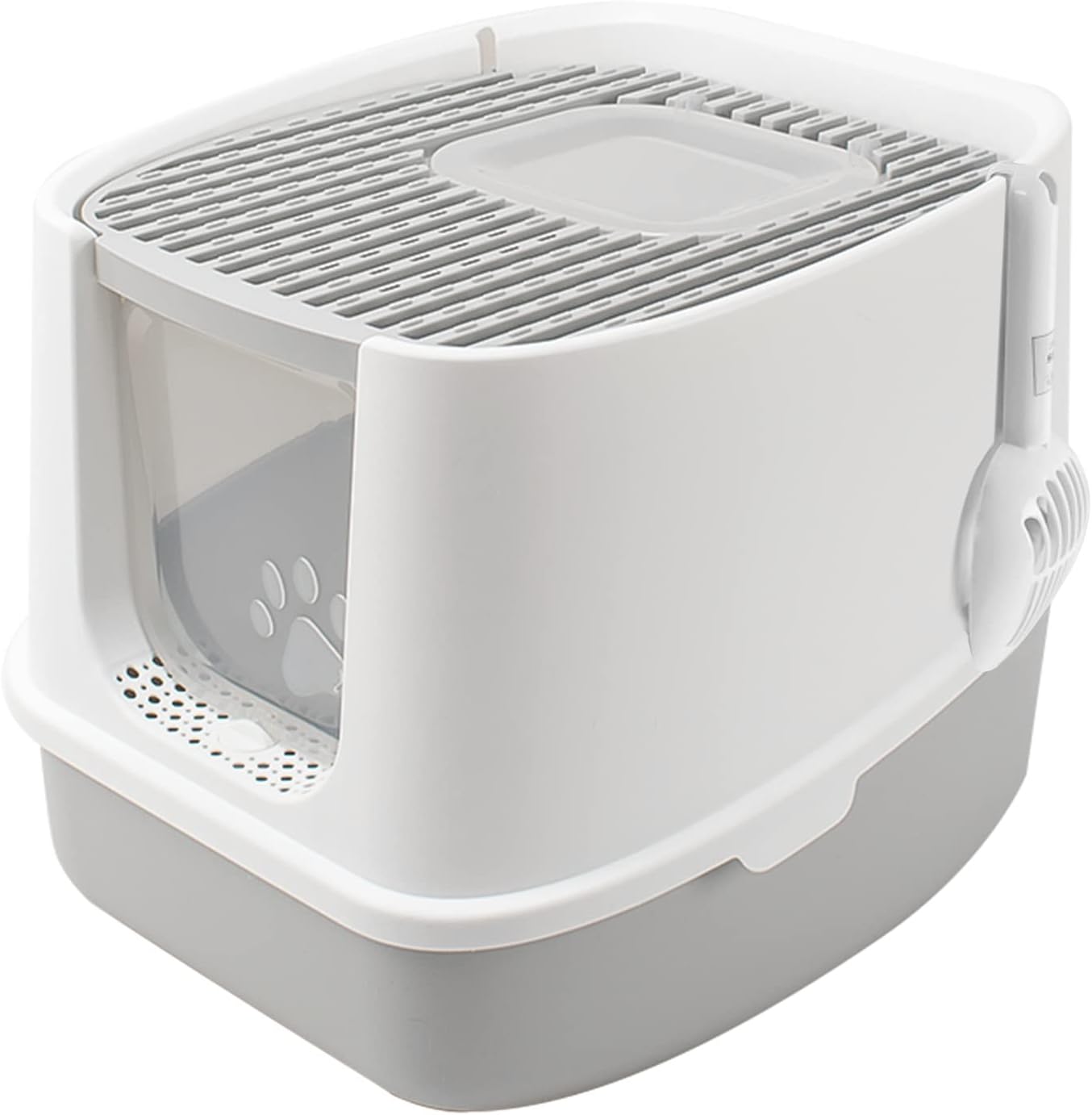 Amazon.com: YALIYA Large Fully Enclosed Cat Litter Box Front Entry Top ...
