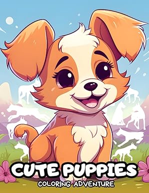 Amazon.com: Cute Puppies Coloring Adventure: Adorable Dog Breeds ...