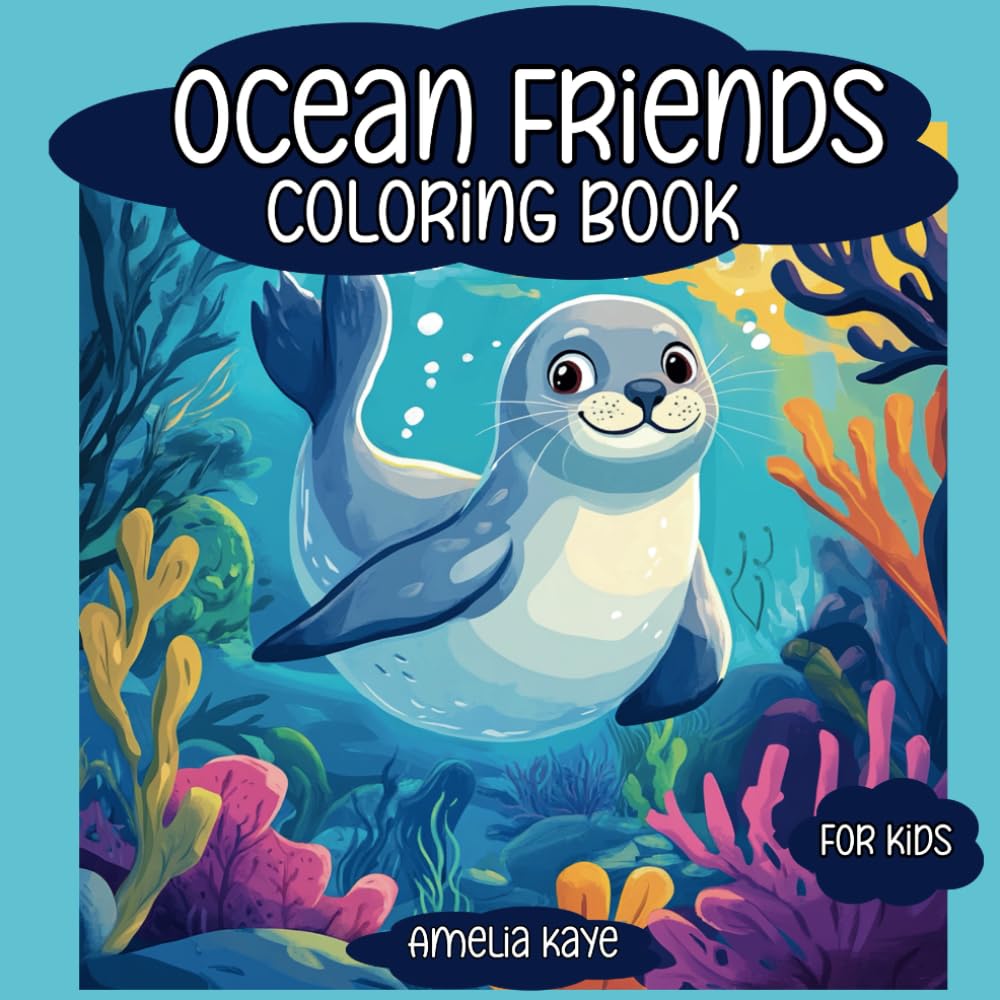Amazon.com: Ocean Friends Coloring Book for Kids: 50 Cute and Easy ...