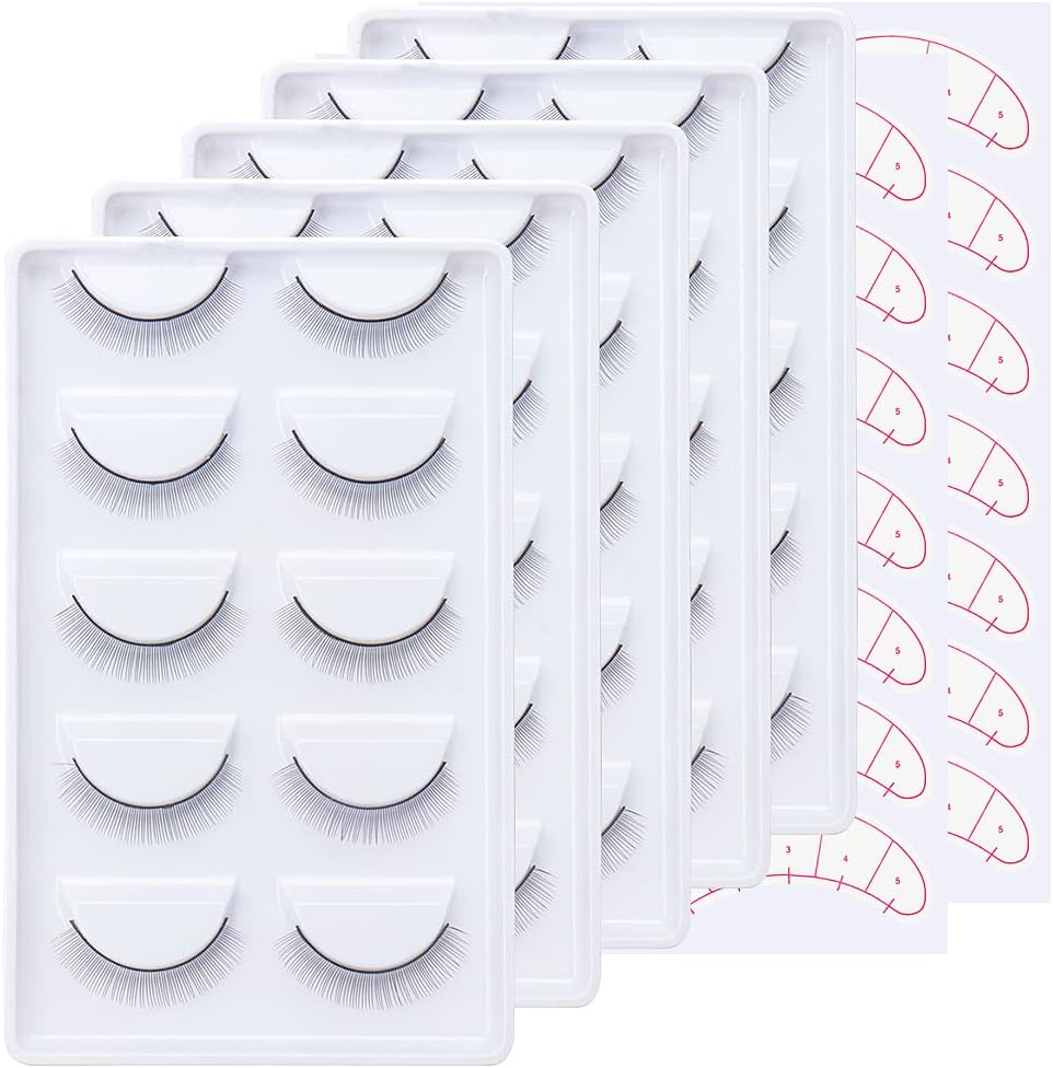 Amazon.com : 25 Pairs Practice Eyelashes Training Lashes Self-adhesive Practice Lashes With 70 ...