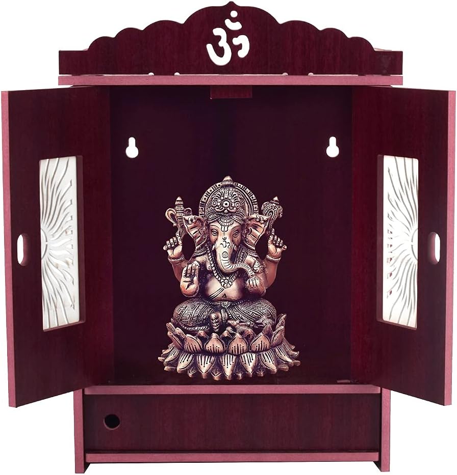 AVAD Wooden Readymade Wall Hanging Puja Temple for Home God Stand for ...