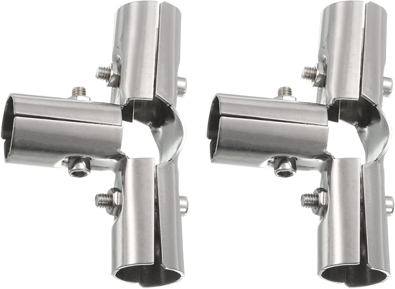 uxcell 4 Way Structural Pipe Connector 2pcs Chain Link Fence Clamp ...