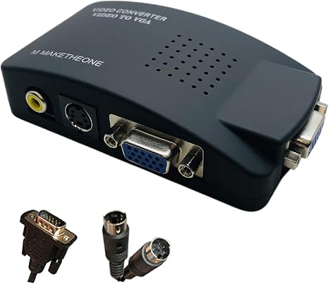 Amazon.com: M MAKETHEONE Adaptador RCA a VGA, Compuesto AV S-Video ...