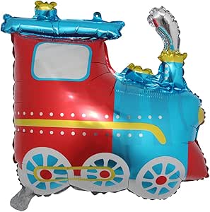 Amazon.com: Blue Locomotive Train Classic Car Foil Balloons Railroad ...