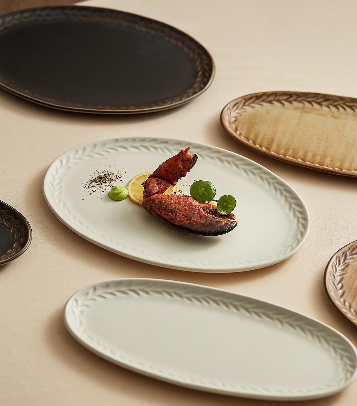 Handmade Ceramic Platter Handmade Ceramic Range From Vietnam Grey