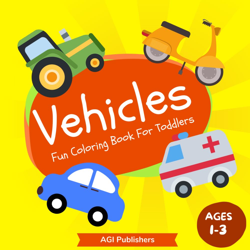 Amazon.com: Vehicles Fun Coloring Book for Toddlers: Simple Vehicles ...