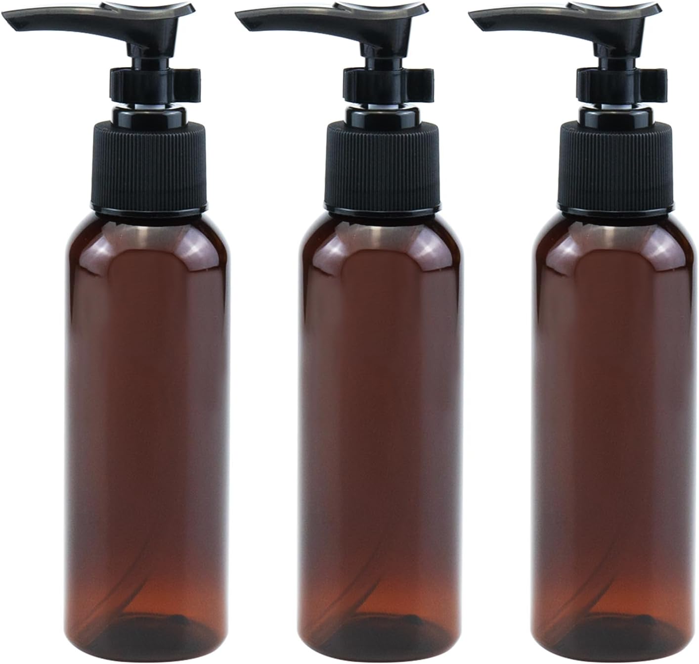CIXLOGIC 3pcs 100ml Brown Plastic Pump Dispenser Bottles, Refillable ...