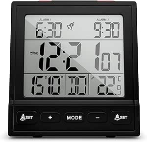 Amazon.de: Mebus Digitaler Funkwecker mit Thermometer, Datumsanzeige ...