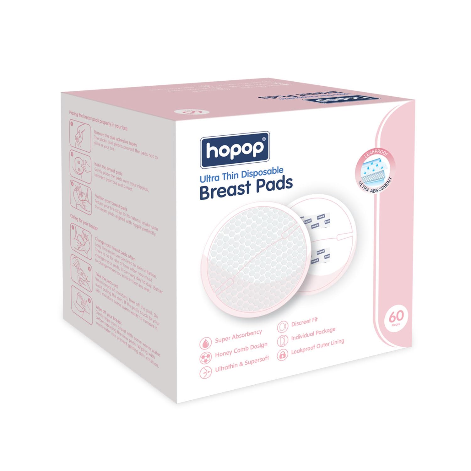 Buy Hopop Disposable Breast Pads for Feeding Mothers | Ultra Thin Honey ...