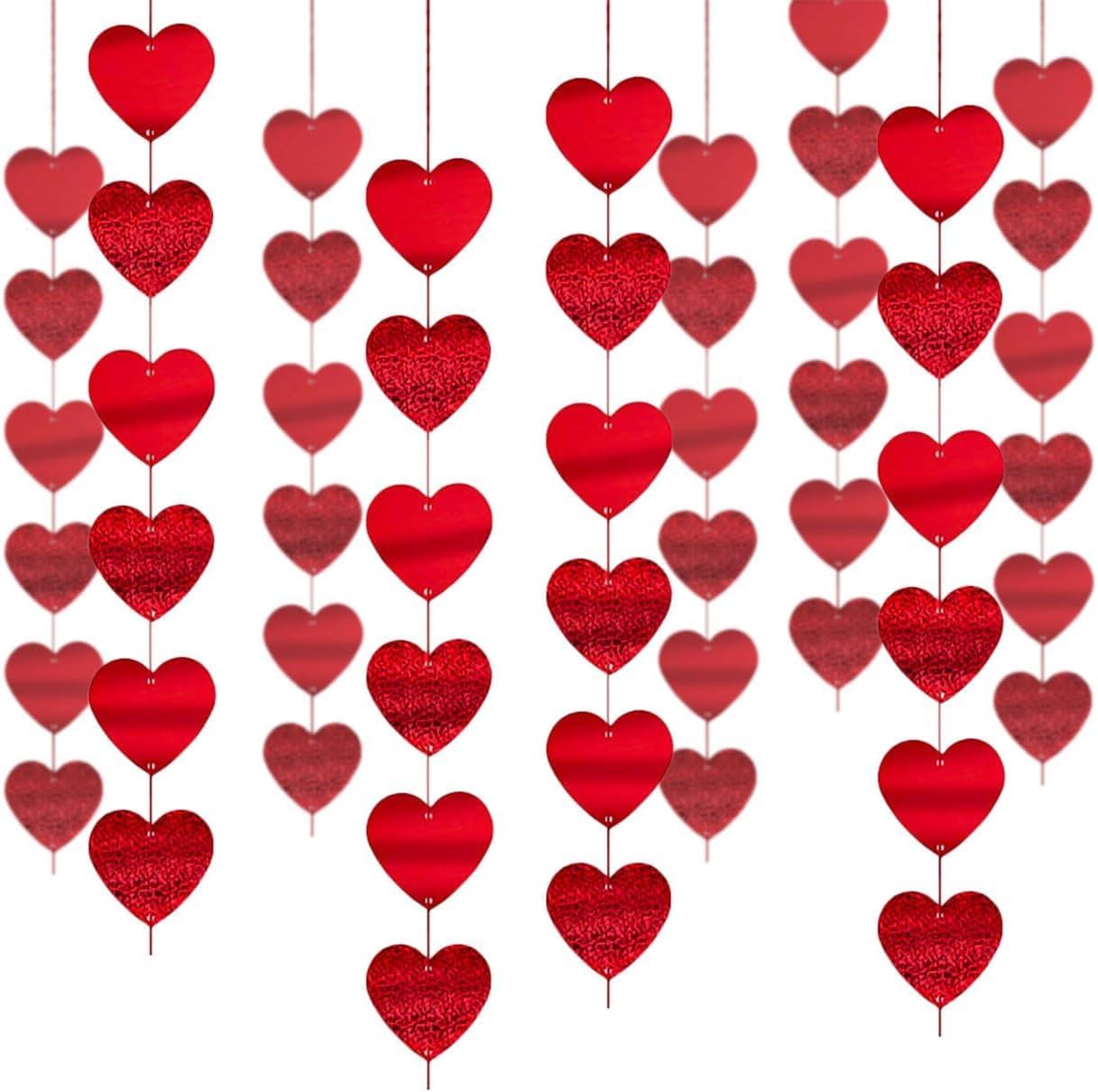 Valentines Day Decorations - Red Heart Bunting, NO DIY, Valentine's Day ...