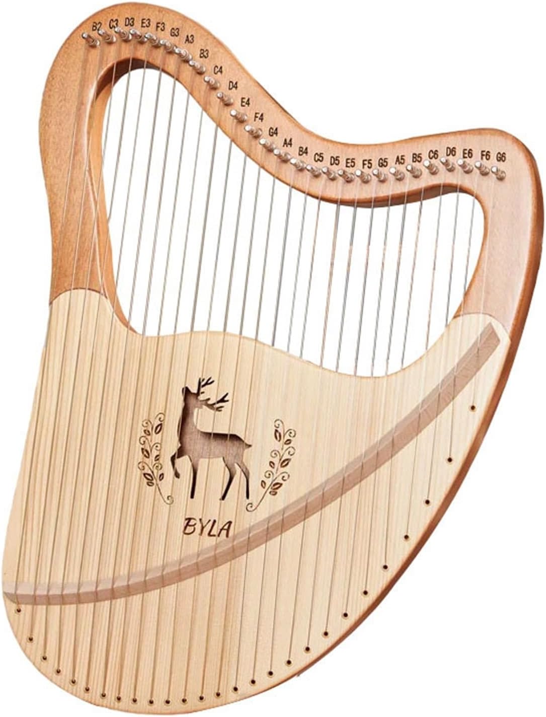 KESHUO Harp Lyre Set de liras de música pequeña 21 27 cuerdas de madera ...
