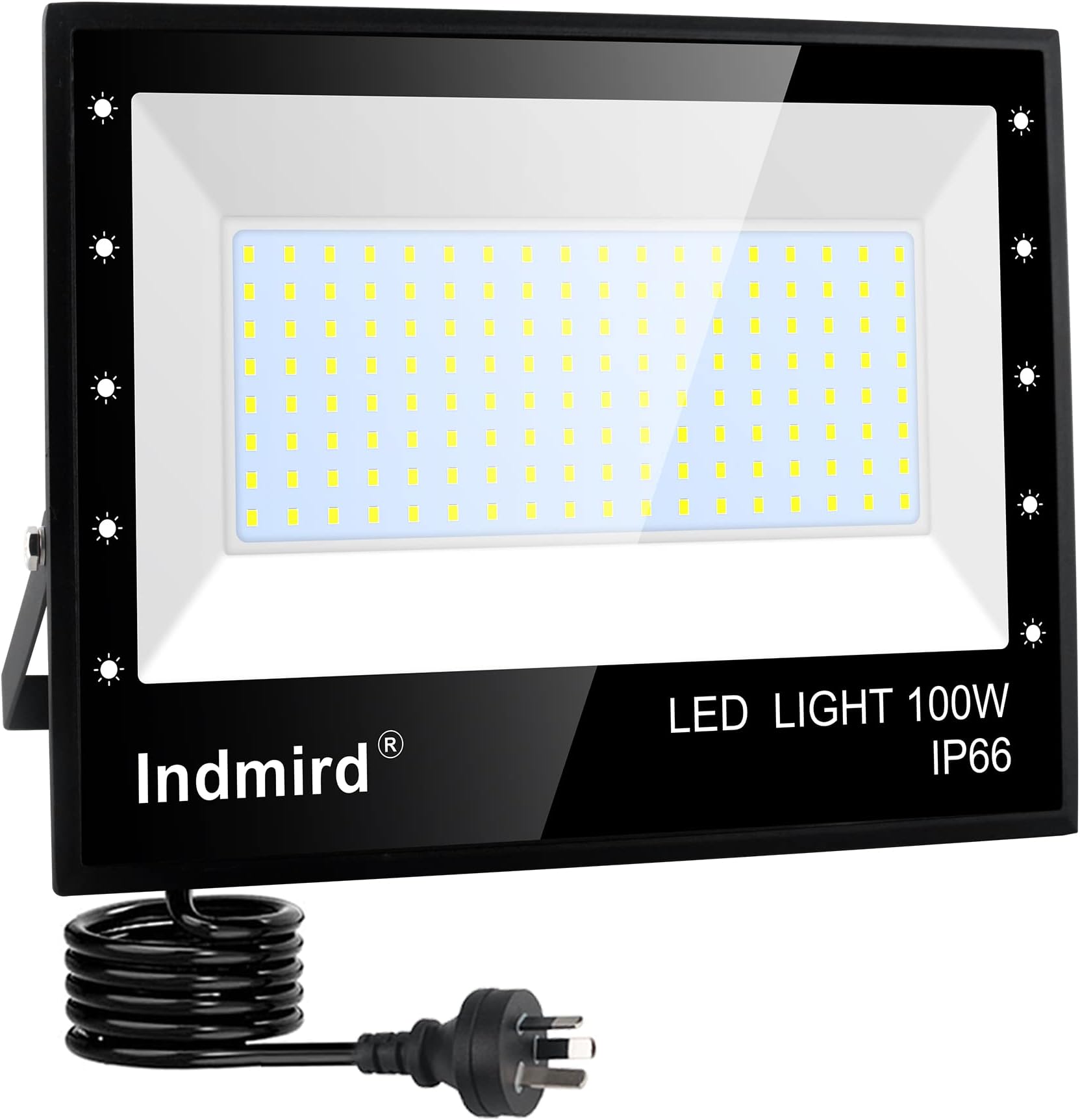 100W LED Flood Light Outdoor, Indmird 10000LM LED Floodlights 6500K ...